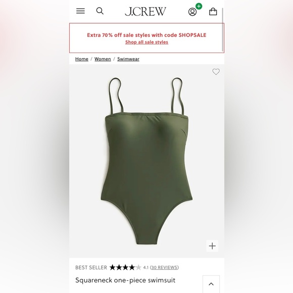 J. Crew | Swim | Nwt J Crew Squareneck Onepiece Swimsuit | Poshmark